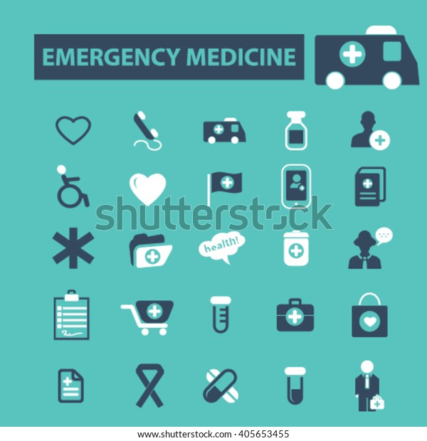 Emergency Medicine Icons Stock Vector (Royalty Free) 405653455 ...