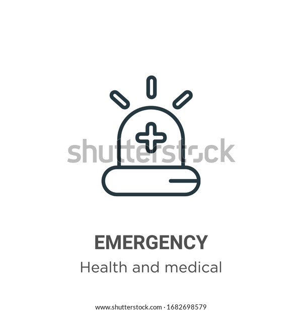 Emergency Outline Vector Icon Thin Line Stock Vector (Royalty Free ...