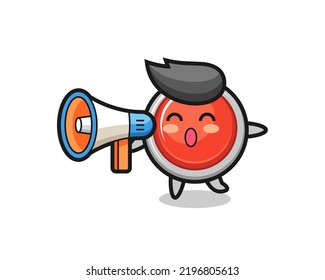 Emergency Panic Button Character Illustration Holding Stock Vector ...