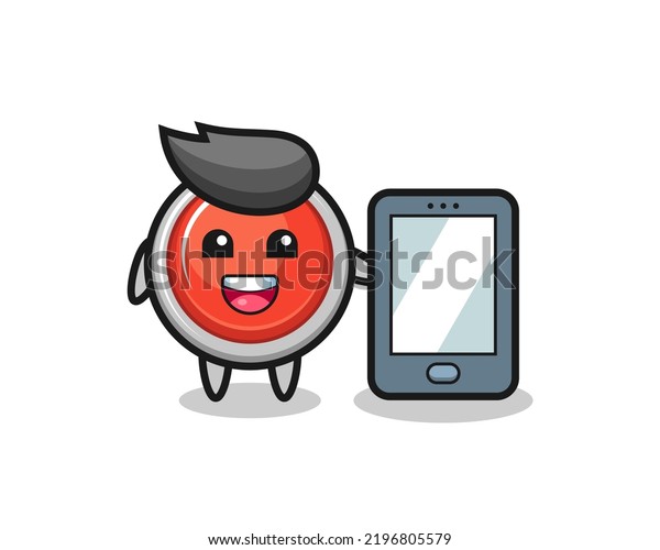 Emergency Panic Button Illustration Cartoon Holding Stock Vector ...