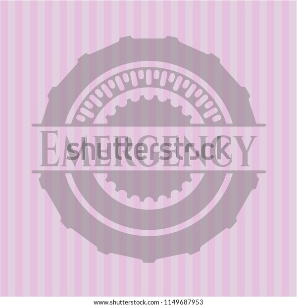 Emergency Pink Emblem Retro Stock Vector (Royalty Free) 1149687953 ...