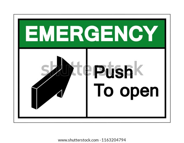 Emergency Push Open Symbol Sign Vector Stock Vector (Royalty Free ...