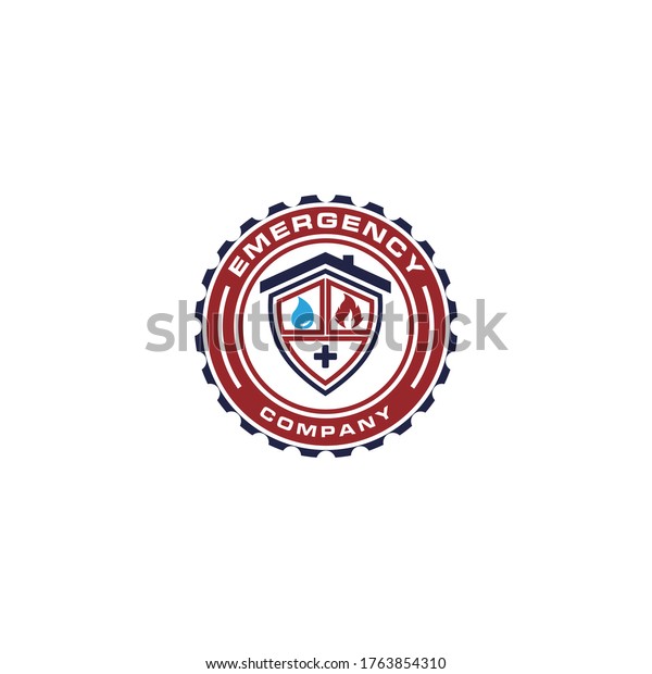 Emergency Services Safety House Logo Emblem Stock Vector (Royalty Free ...