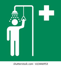 697 Emergency shower sign symbol Gambar, Foto Stok & Vektor | Shutterstock