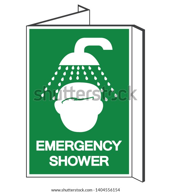Emergency Shower Symbol Sign Vector Illustration Stock Vector (Royalty ...