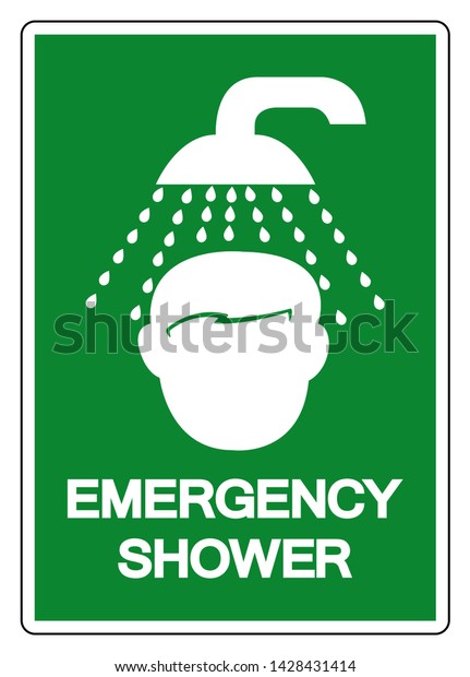 Emergency Shower Symbol Sign, Vector Illustration, Isolate On White ...