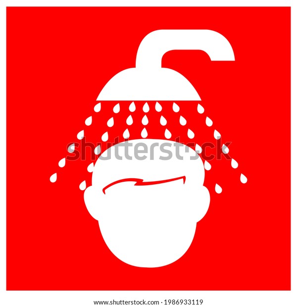 Emergency Shower Symbol Sign Vector Illustration Stock Vector (Royalty ...