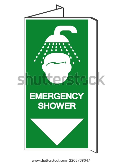 Emergency Shower Symbol Sign Vector Illustration: เวกเตอร์สต็อก (ปลอด ...