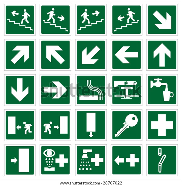 Emergency Signs Collection Vector Illustration Stock Vector (Royalty ...