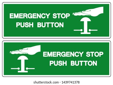 Emergency Stop Push Button Symbol Sign Stock Vector (Royalty Free ...