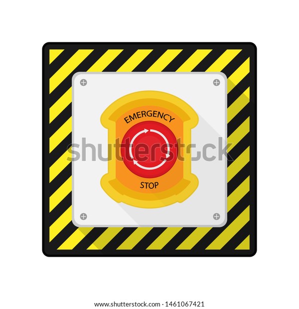 Emergency Stop Switch Protection Illustration Isolated Stock Vector ...