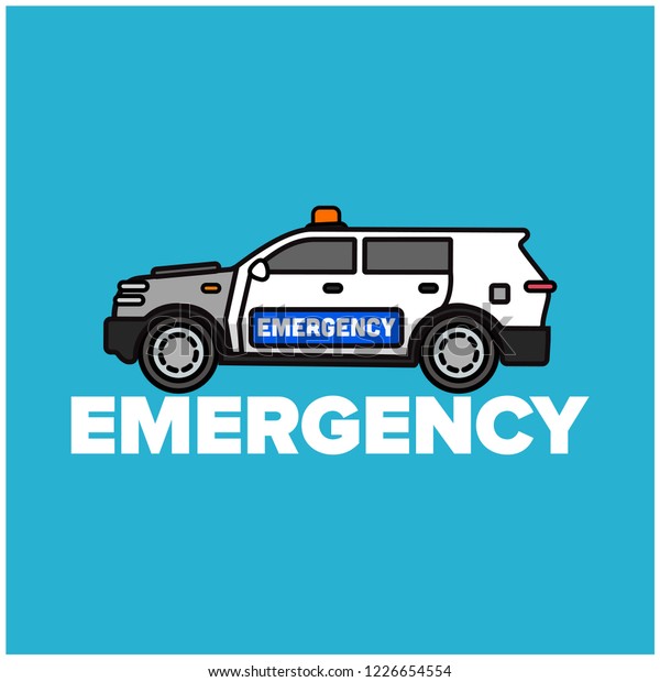 Emergency Suv Car Vector Typography Stock Vector (Royalty Free ...