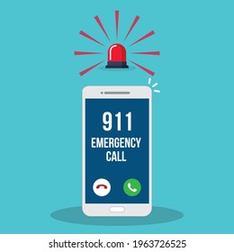 Emergency Telephone Call Vector Illustration Stock Vector (Royalty Free ...