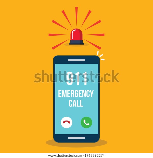 Emergency Telephone Call Vector Illustration Stock Vector (Royalty Free ...