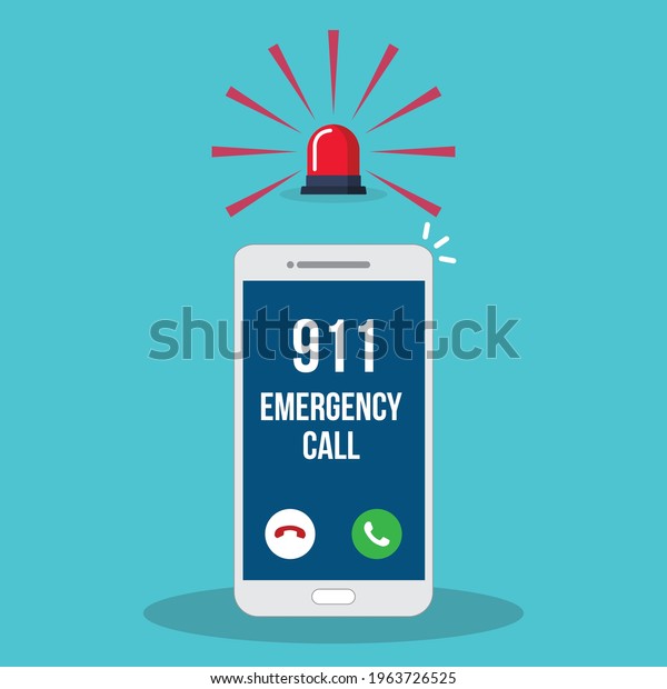Emergency Telephone Call Vector Illustration Stock Vector (Royalty Free ...