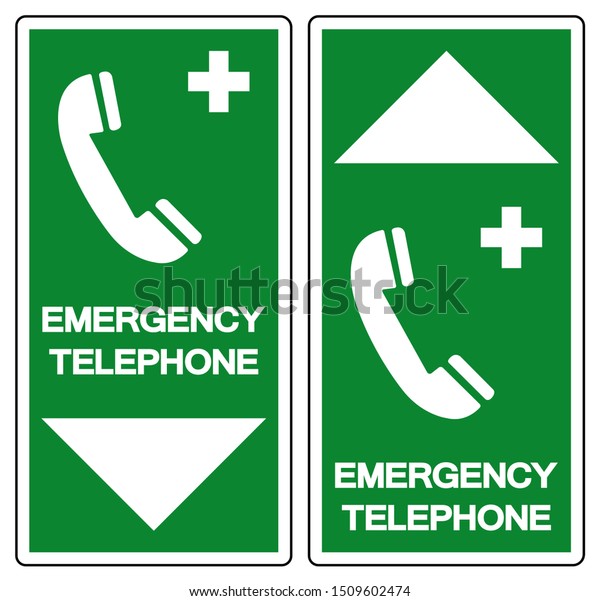 Emergency Telephone Symbol Sign Vector Illustration: เวกเตอร์สต็อก ...