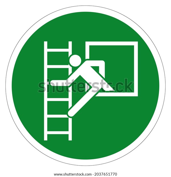 Emergency Window Escape Ladder Symbol Sign Stock Vector (Royalty Free ...