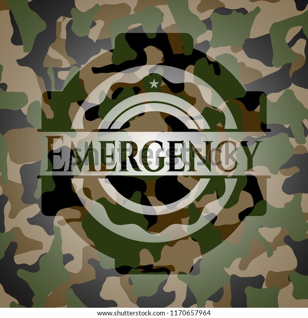 Emergency Written On Camouflage Texture Stock Vector (Royalty Free ...