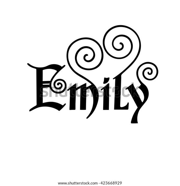Emily Handmade Lettering Vector Illustration Logo Stock Vector (Royalty ...