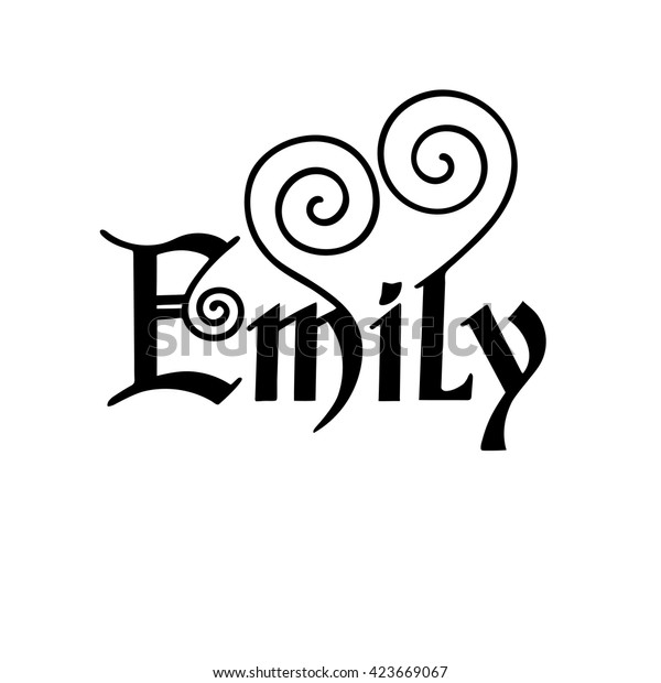 Emily Handmade Lettering Vector Illustration Logo Stock Vector (Royalty ...