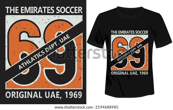 Emirates Soccer Original Uae 1969 Tshirt Stock Vector (Royalty Free ...