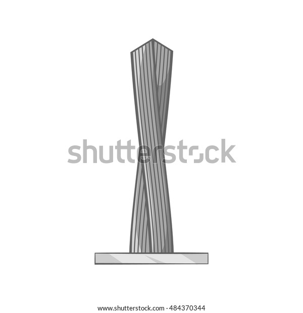 Emirates Tower Icon Black Monochrome Style Stock Vector (Royalty Free ...