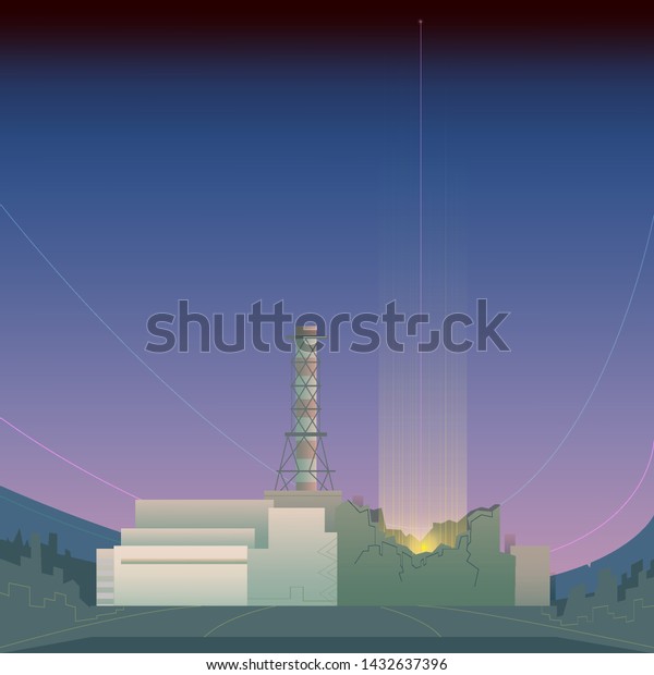 Emission Radiation Nuclear Power Unit Chernobyl Stock Vector (Royalty ...