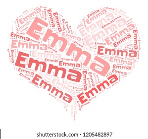 Emma Word Cloud Heart Shape Stock Vector (Royalty Free) 1205482897 ...