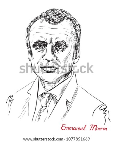 Emmanuel Macron Face Front French Politician Stock Vector (Royalty Free ...