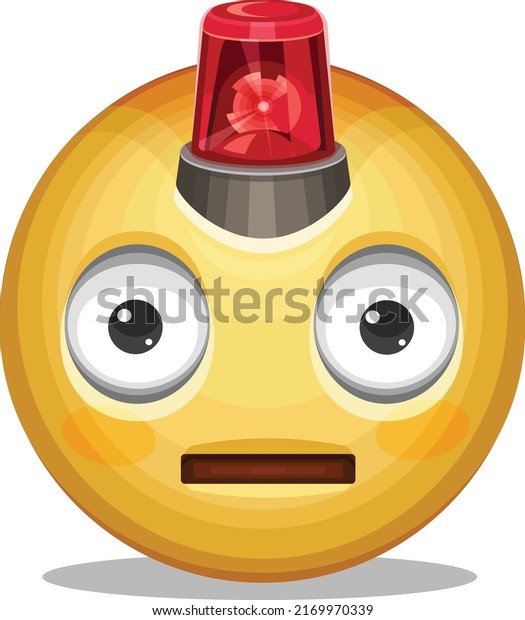 Alerte Emoji avec la lumière rouge : image vectorielle de stock (libre ...