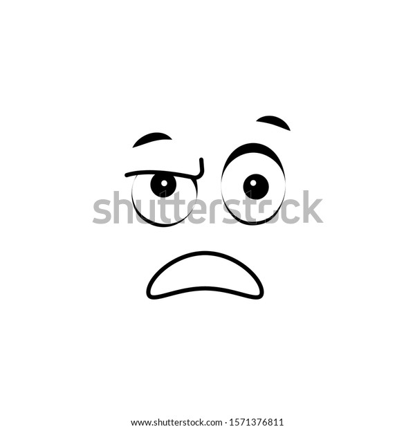 Emoji Angry Icon Simple Line Outline Stock Vector (Royalty Free ...