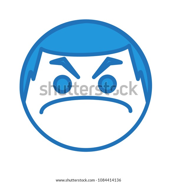 Emoji Angry Mad Face Lowered Eyebrows Stock Vector (Royalty Free ...