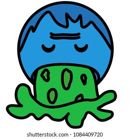 Emoji Character Feeling Sick Vomiting Spewing 스톡 벡터(로열티 프리) 1084409720 ...