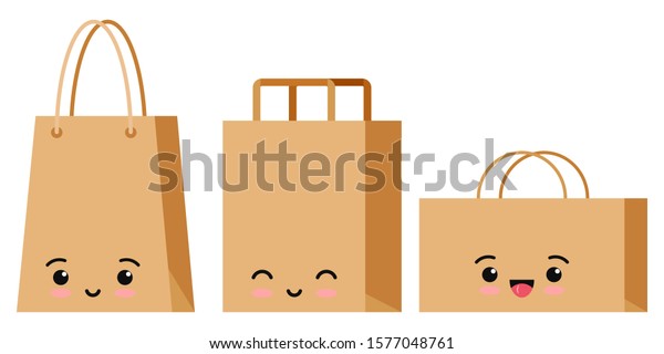 Emoji Character Packaging Goods Set Isolated: vector de stock (libre de ...