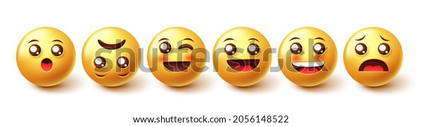 Emoji Characters Vector Set Emojis Happy Stock Vector (Royalty Free ...