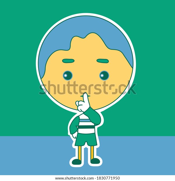 Emoji Chibi Character Shushing Shhh Politely Stock Vector Royalty Free 1830771950 Shutterstock