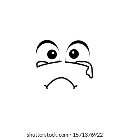 Emoji Cry Icon Simple Line Outline Stock Vector (Royalty Free ...