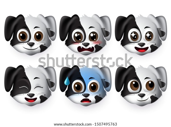 Emoji Dogs Vector Set Emoticons Emojis 库存矢量图（免版税）1507495763 | Shutterstock