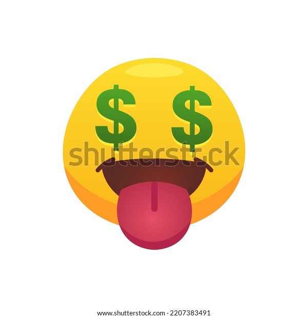 Emoji Dollar Face Flat Icon Web Stock Vector (Royalty Free) 2207383491 ...
