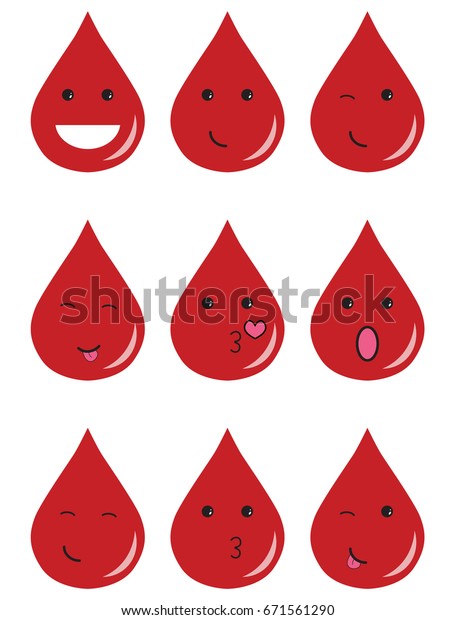 Emoji Drop Blood Stock Vector (Royalty Free) 671561290