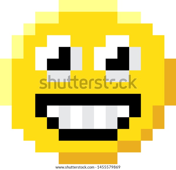Emoji Emoticon Face Icon Pixel Art Stock Vector (Royalty Free ...