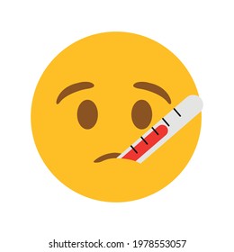 Emoji Face Fever Thermometer Vector Stock Vector (Royalty Free ...