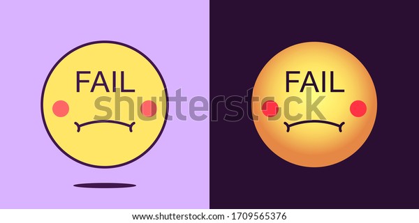 Emoji Face Icon Phrase Fail Sad Stock Vector (Royalty Free) 1709565376 ...