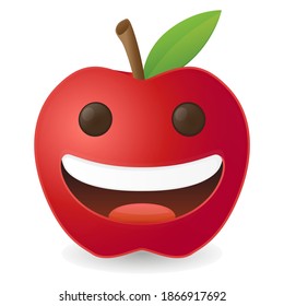 Emoji Face Red Apple Fruit Vector Stock Vector (Royalty Free) 1866917692