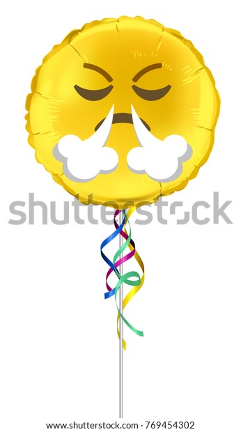 Emoji Face Steam Nose On Foil Stock Vector (Royalty Free) 769454302