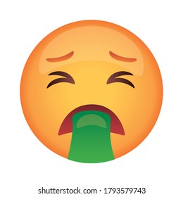 Emoji Face Throwing Flat Style Icon Stock Vector (Royalty Free ...