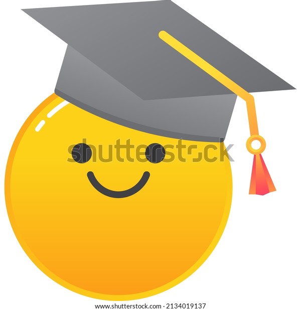 Emoji en casquette de fin d'études : image vectorielle de stock (libre ...