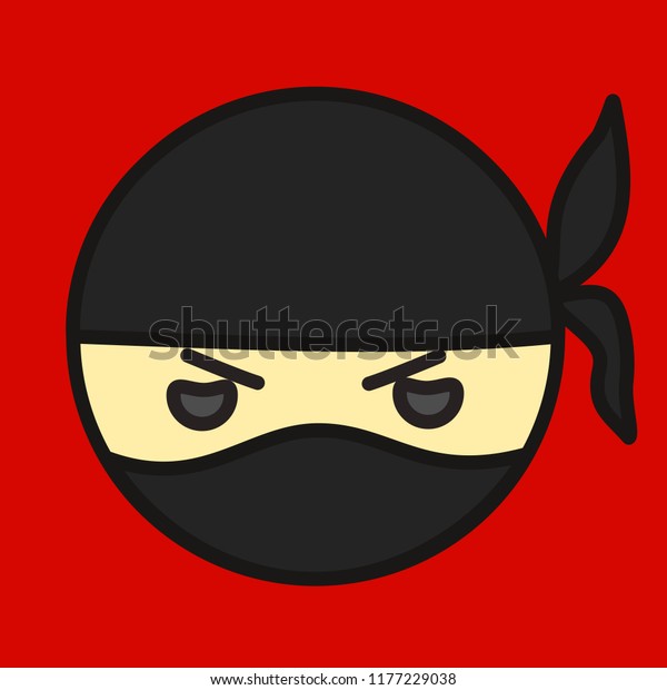Emoji Grumpy Ninja Wearing Mask Hood Stock Vector (Royalty Free ...