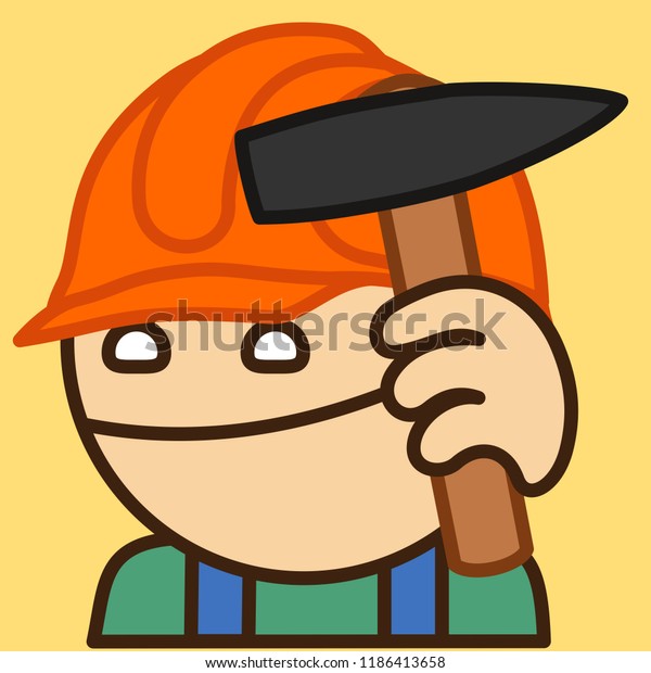 Emoji Happy Worker Work That Wearing Stock Vector (Royalty Free ...