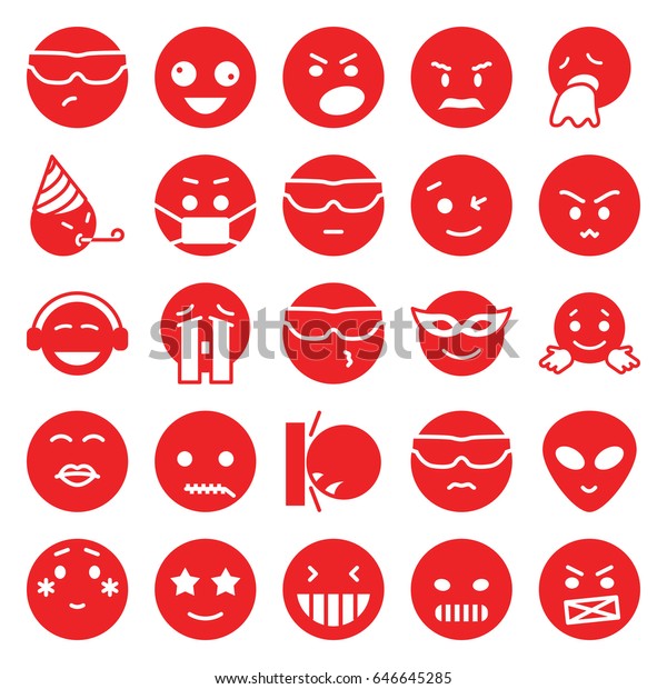 Emoji Icons Set Set 25 Emoji Stock Vector (Royalty Free) 646645285 ...